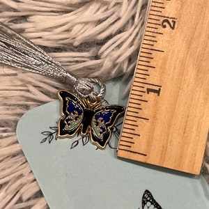 Blue Butterfly Bookmark With Charm| Quote| Saying| Tassel With ...