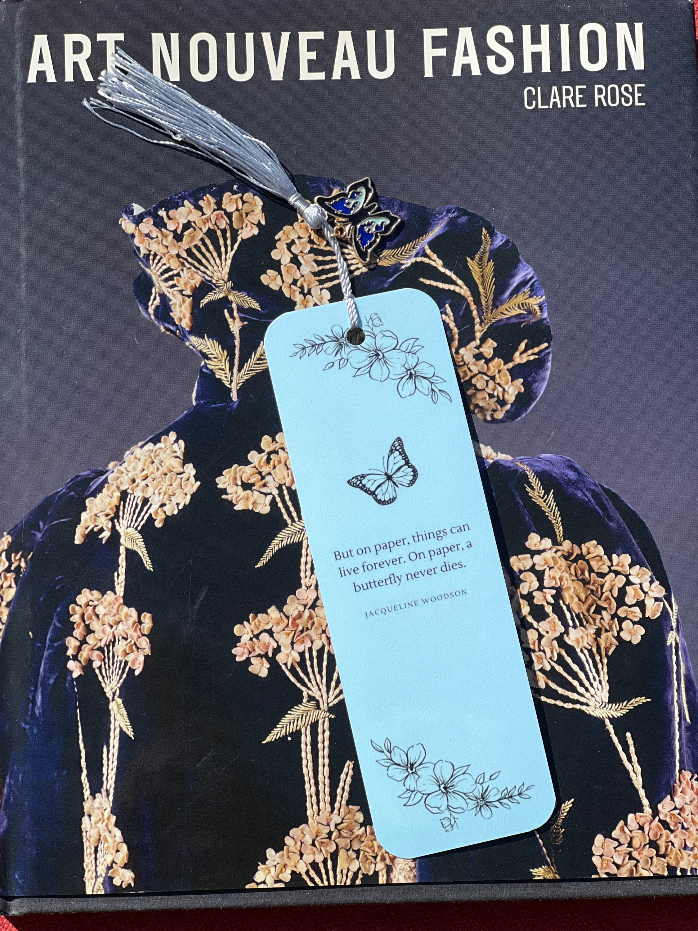 Blue Butterfly Bookmark With Charm Quote Saying Tassel With - Etsy