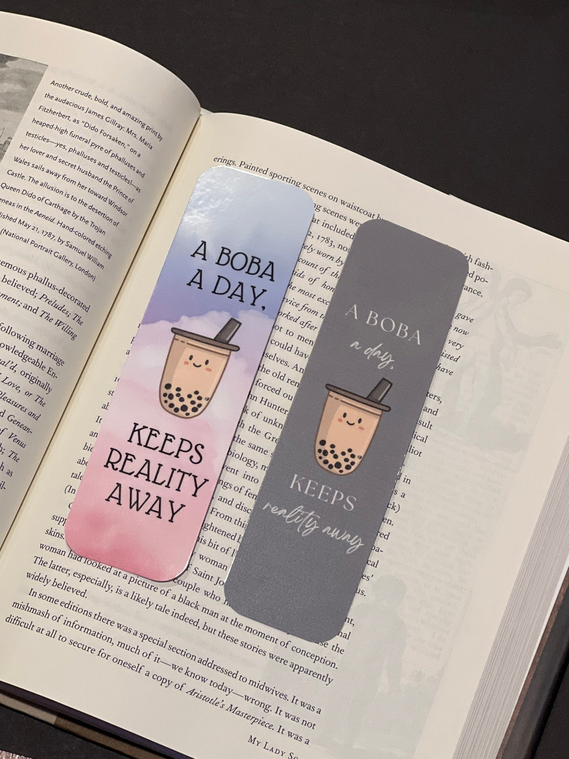Boba Bookmarks Tapioca Milk Tea Pinkbookish Giftscute - Etsy