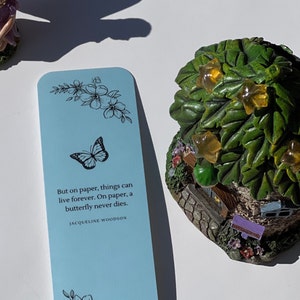 Blue Butterfly Bookmark With Charm| Quote| Saying| Tassel With ...