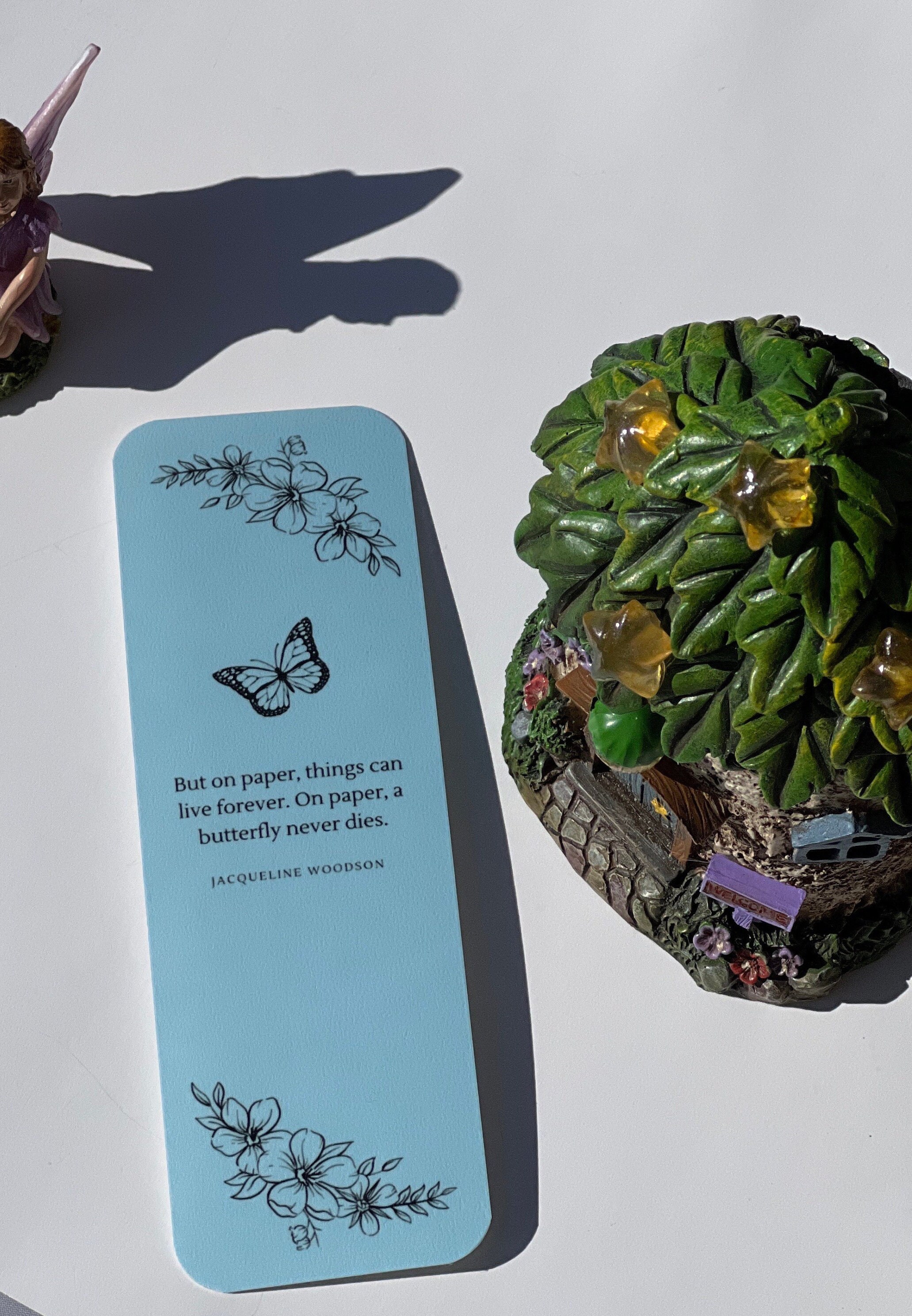 Blue Butterfly Bookmark With Charm Quote Saying Tassel With - Etsy