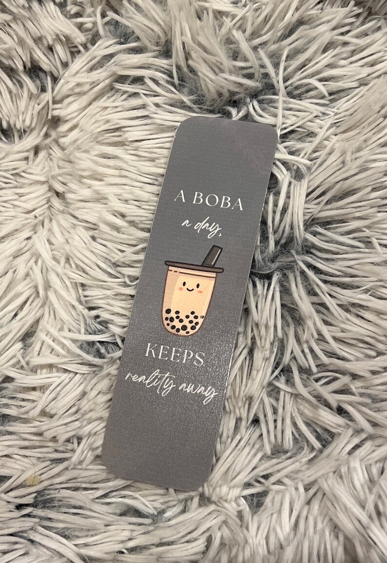 Boba Bookmarks| Tapioca| Milk Tea| Pink|bookish Gifts|cute Bookmarks ...