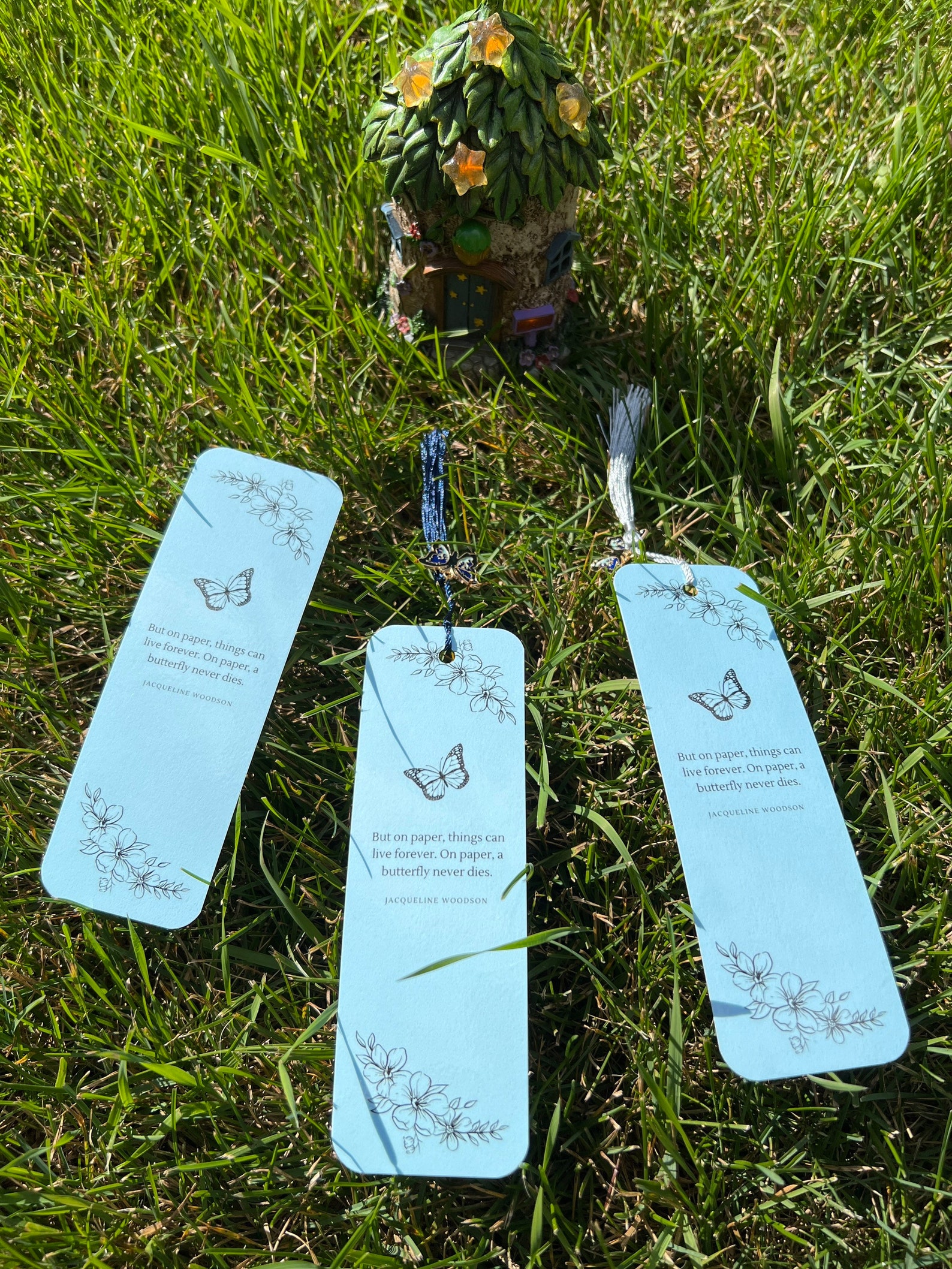 Blue Butterfly Bookmark With Charm| Quote| Saying| Tassel With ...