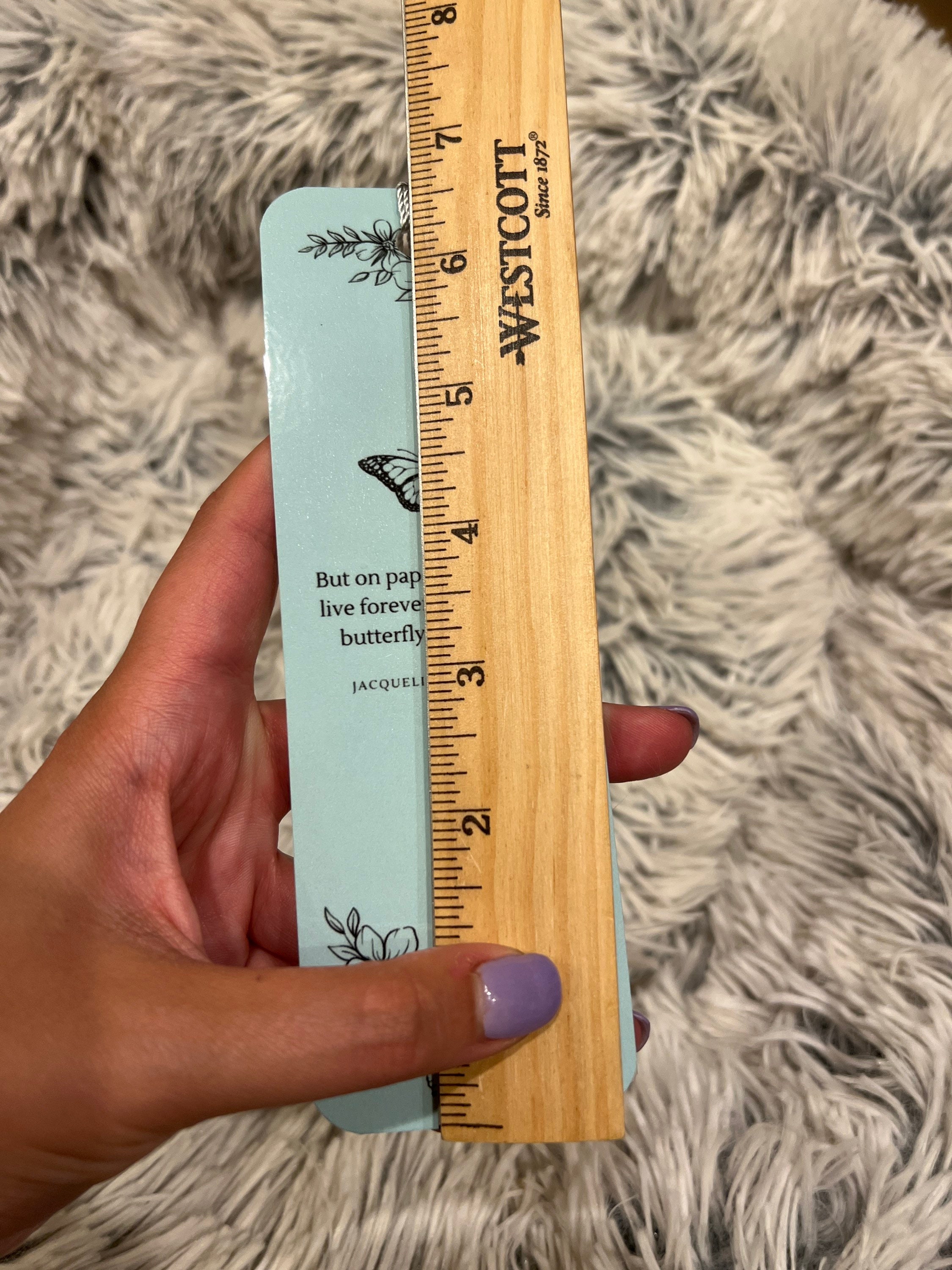 Blue Butterfly Bookmark With Charm Quote Saying Tassel With - Etsy