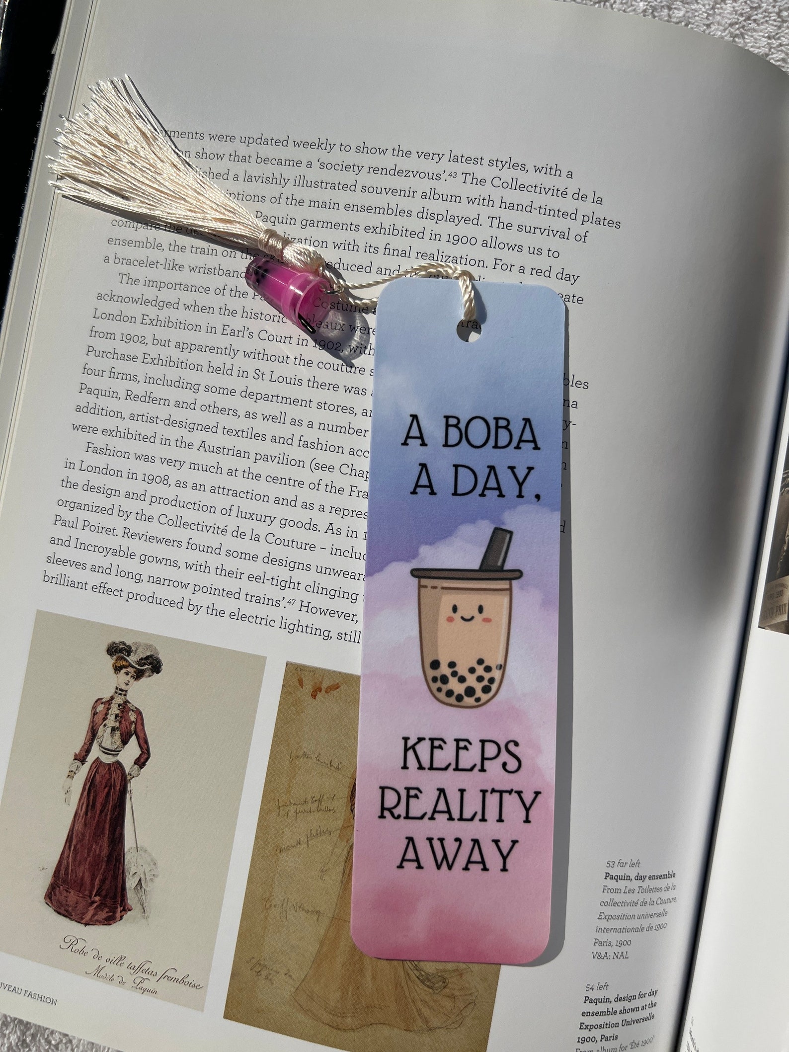Boba Bookmarks| Tapioca| Milk Tea| Pink|bookish Gifts|cute Bookmarks ...