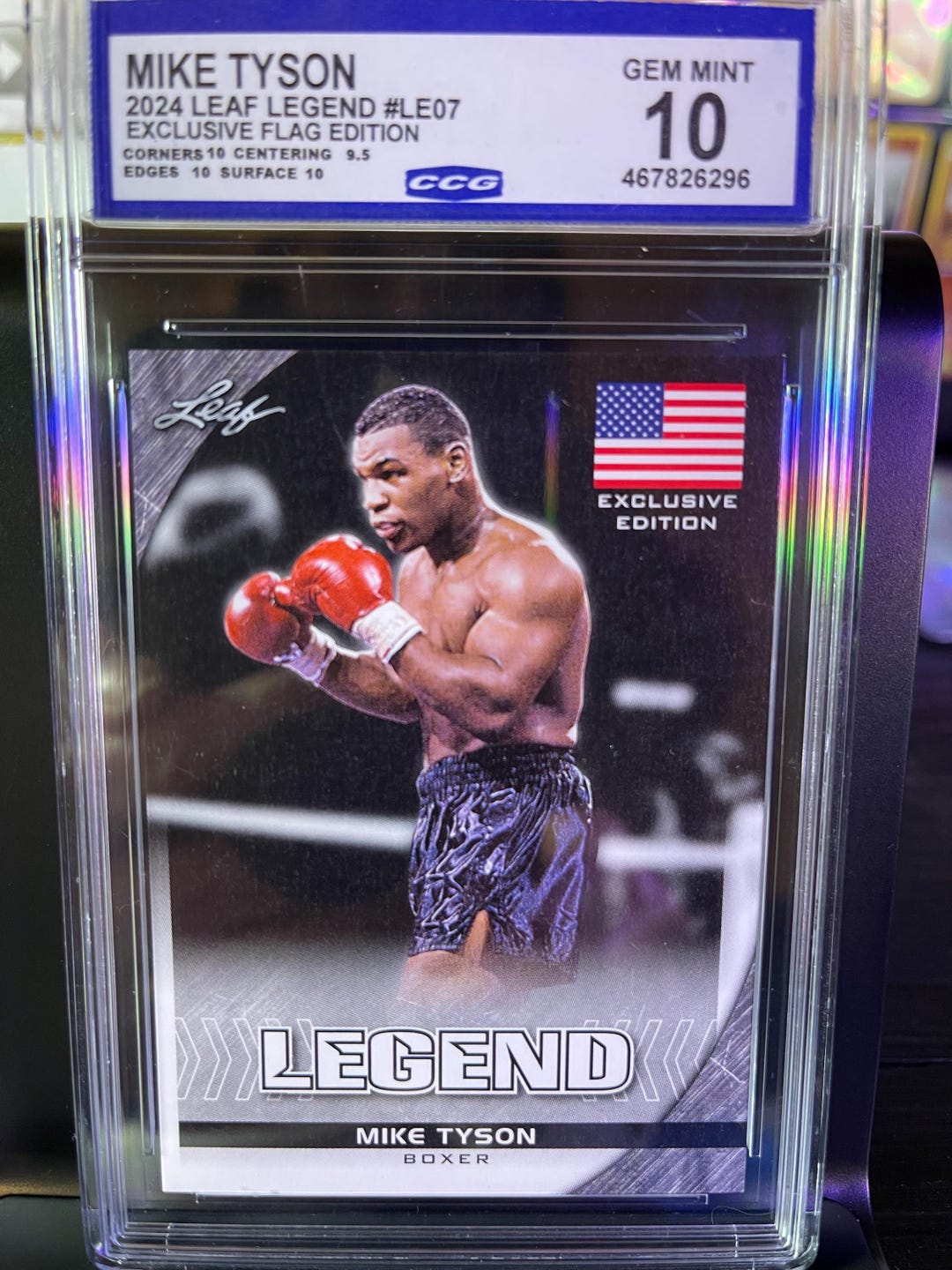 Mike Tyson Gem 10 2024 Leaf Legend #LE07 Exclusive Flag Edition - Etsy