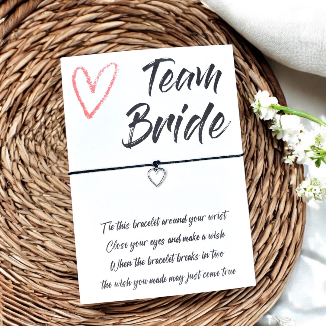 Team Bride - Heart - Wedding - Hen Night - Make A Wish Charm Bracelet ...