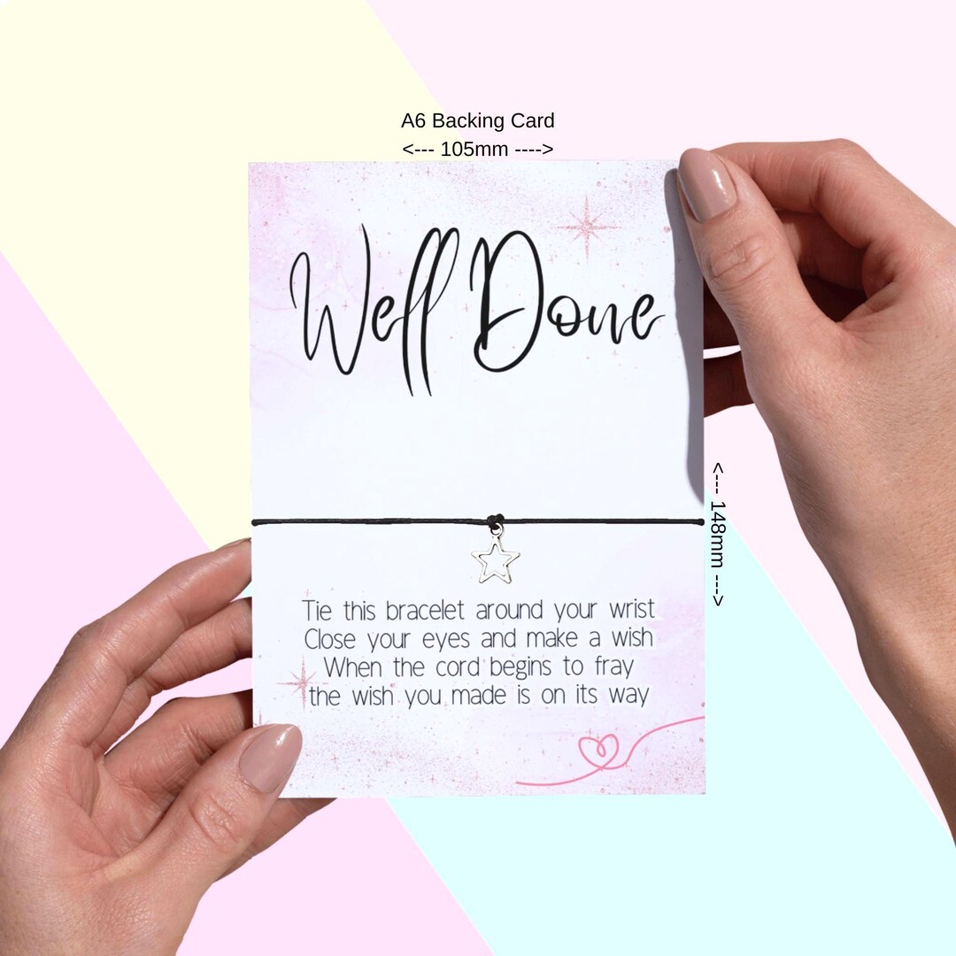 Well Done Wish Bracelet | Congratulations Gift | Star Charm Bracelet ...