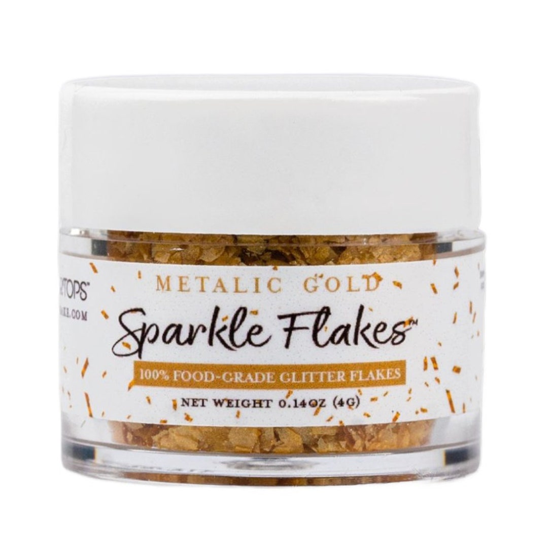 Metallic Gold Edible Sparkle Flakes Edible Glitter 4g Jar - Etsy