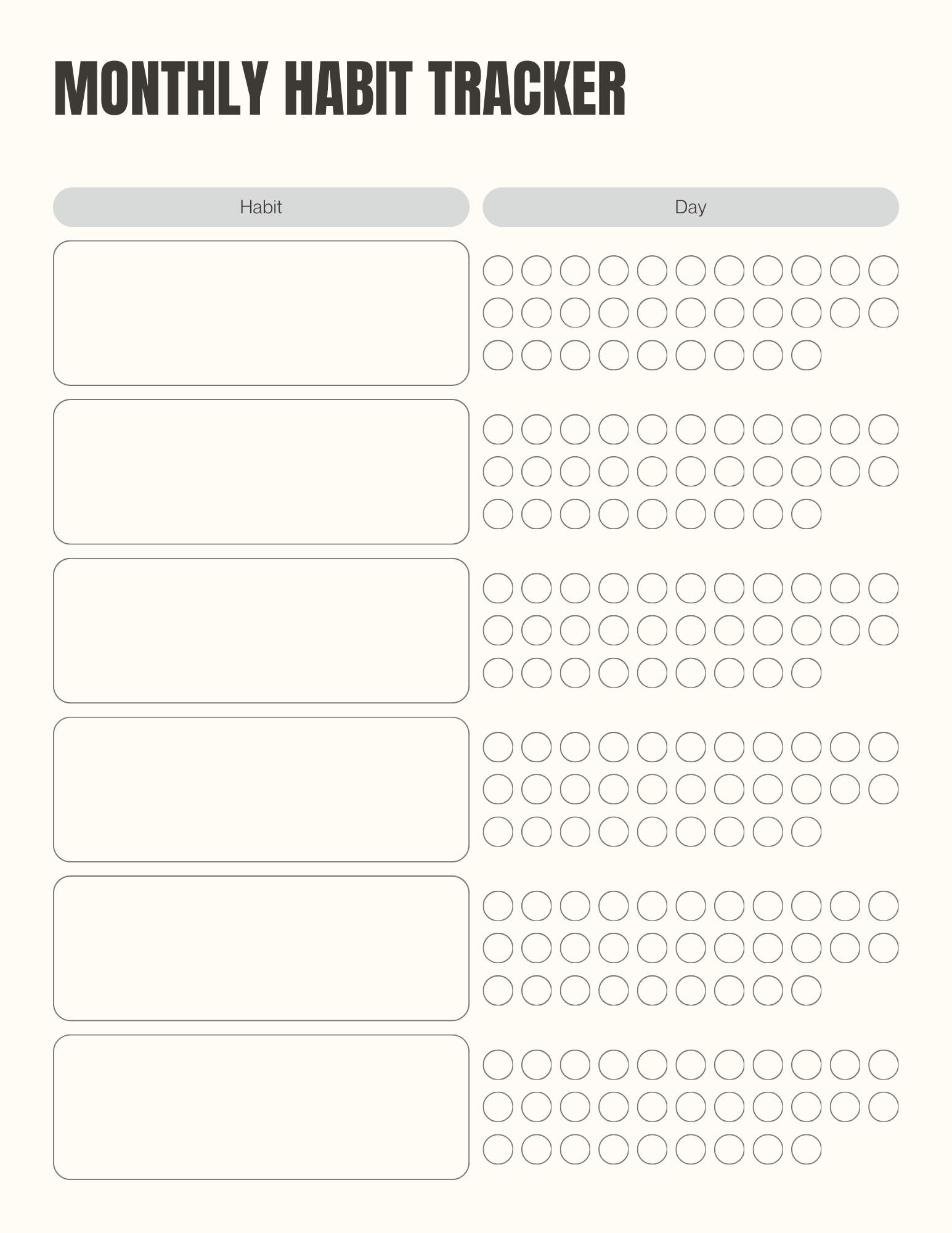 Customizable Habit Tracker Printable | Daily, Weekly, Monthly (PDF) - Etsy