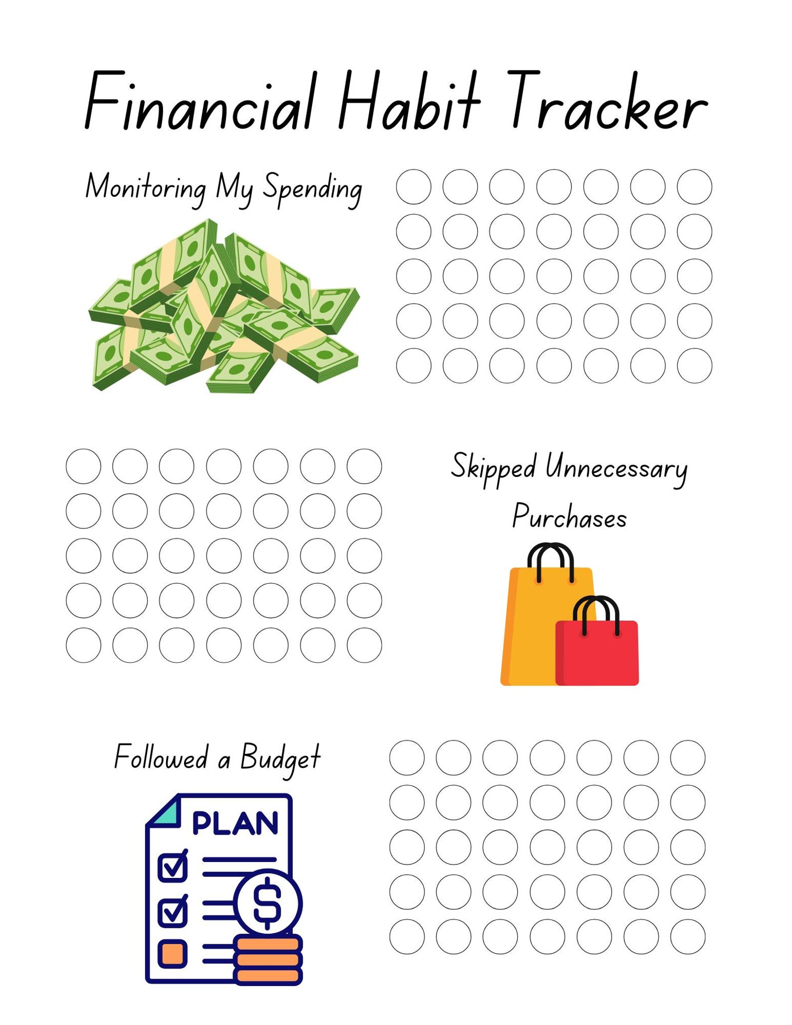 Financial Habit Tracker - Etsy