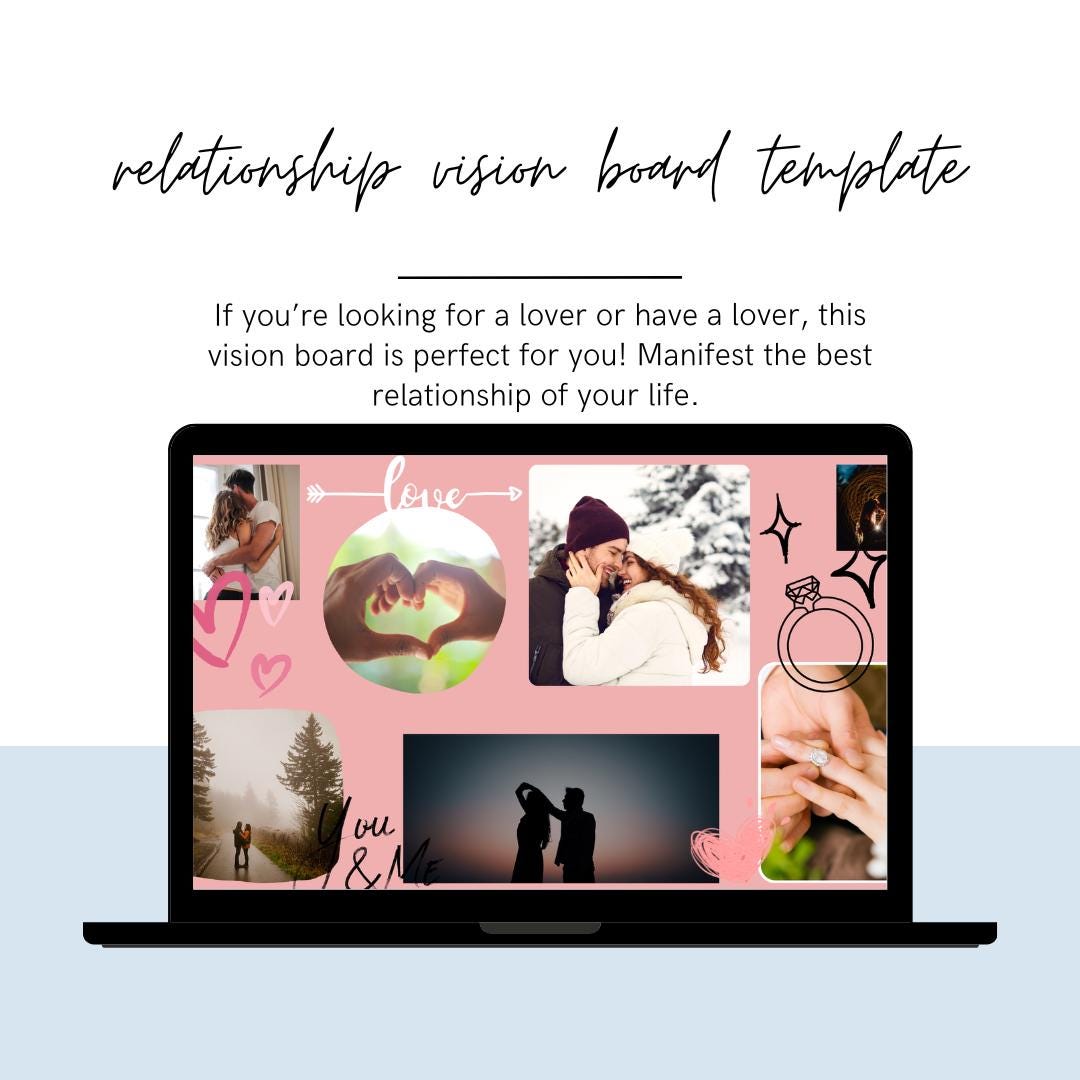 Couple’s Relationship Vision Board Template – Editable Canva Planner ...