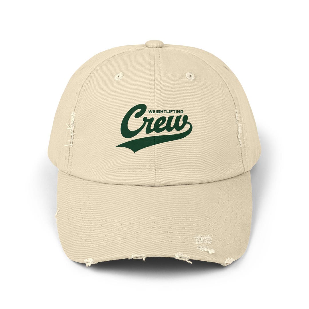 Distressed Cap, Weightlifting Crew Hat, Gym Apparel, Fitness Headwear ...