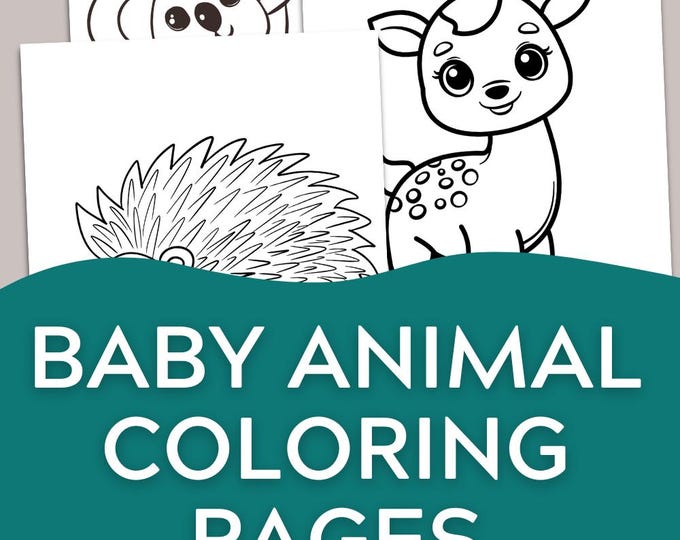 Spring Baby Animals Printable Coloring Book Pages for Adults, Children ...