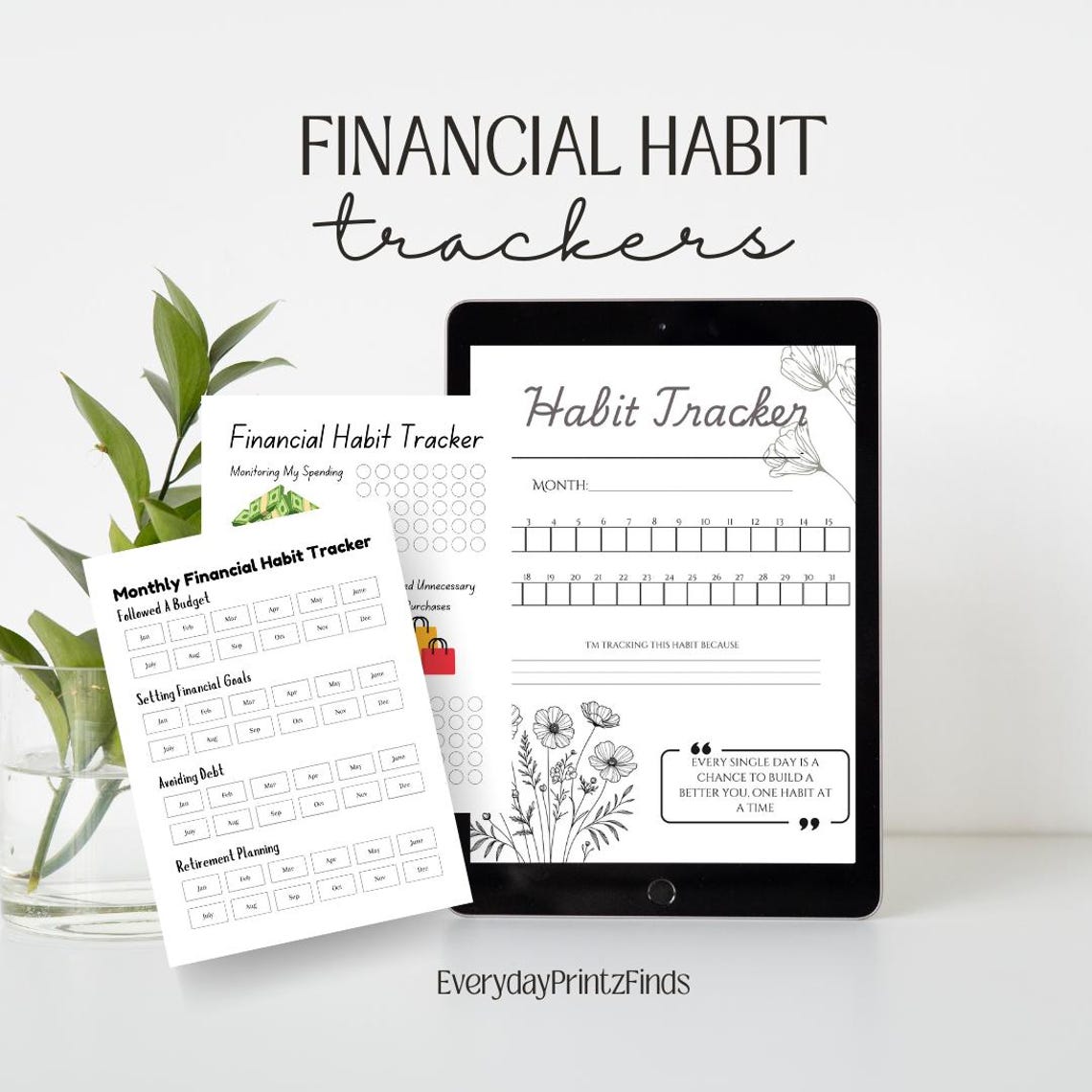 Financial Habit Tracker - Etsy