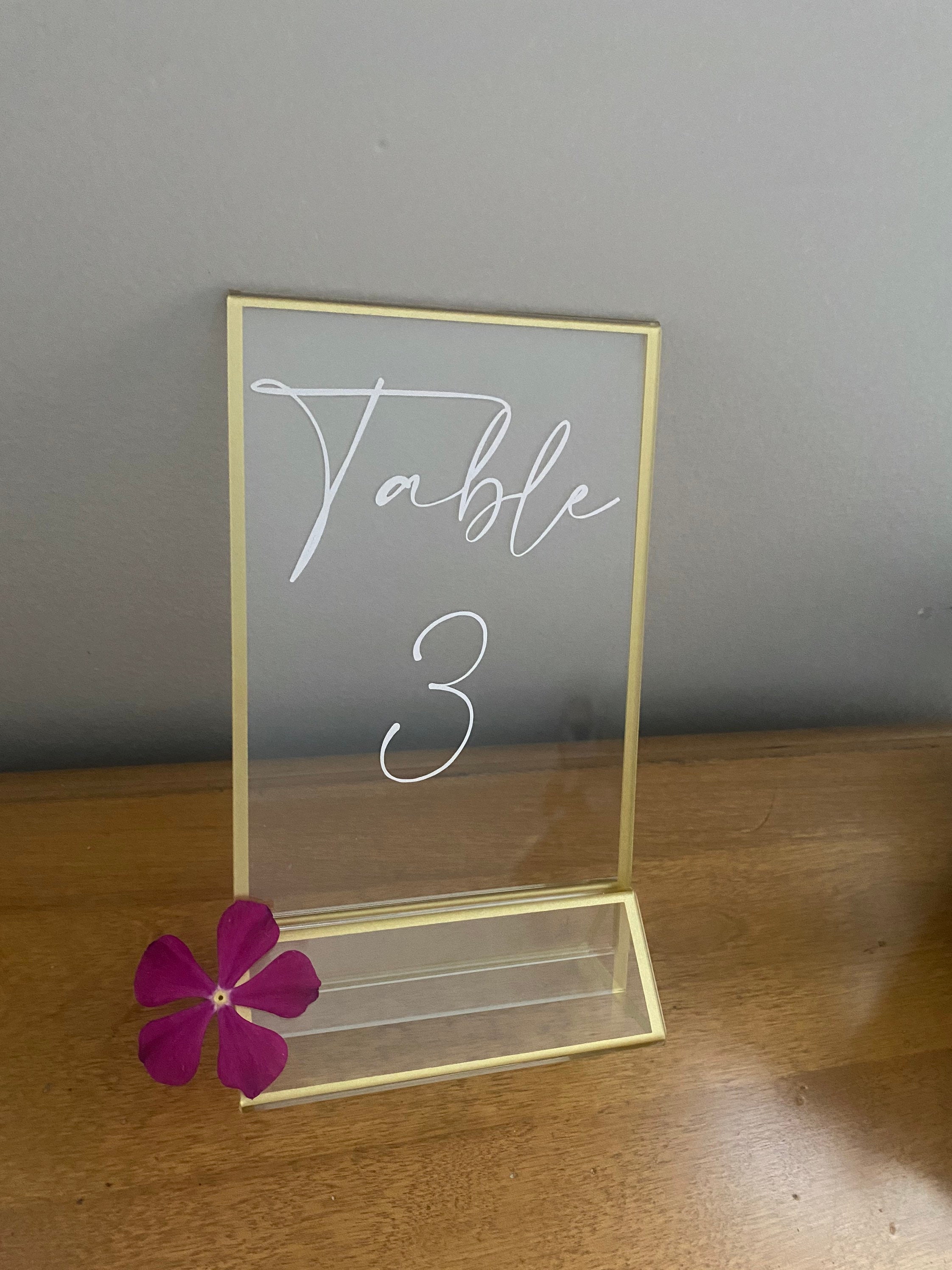Gold Acrylic Wedding Table Number Sign Table Decor Wedding Signage - Etsy