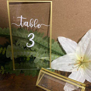 Gold Acrylic Wedding Table Number Sign | Table Decor | Wedding Signage ...