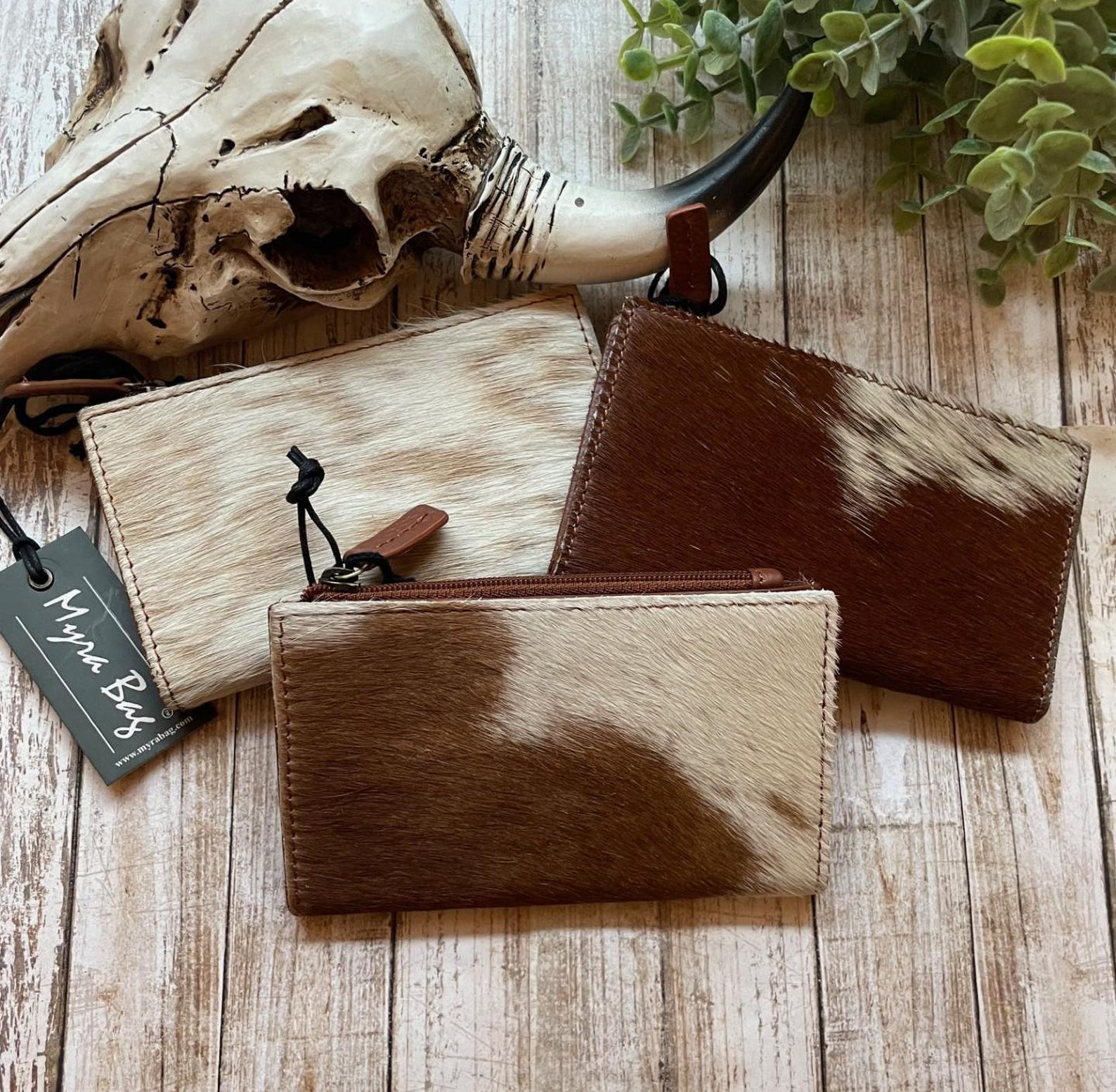 Credit Card Wallet Western Hair on Hide Cowhide Myra Bag Bailey - Etsy