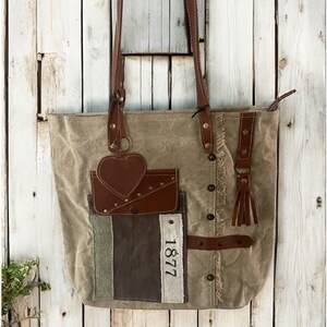 Myra Tote Bag Weekender Recycled Canvas Yesteryear - Etsy