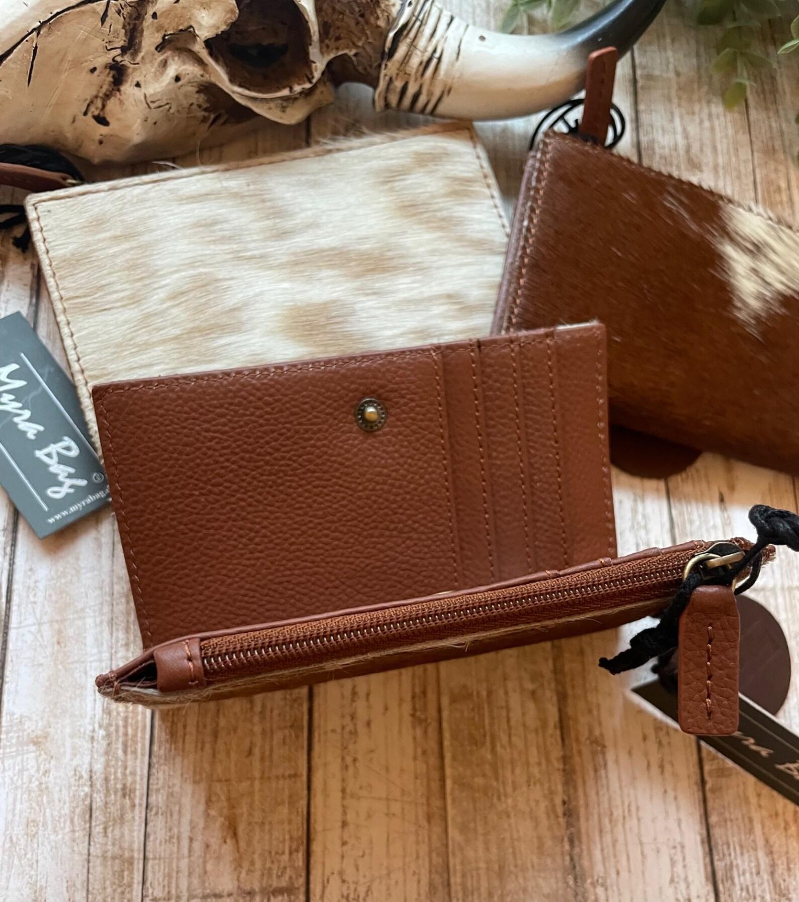 Credit Card Wallet Western Hair on Hide Cowhide Myra Bag Bailey - Etsy
