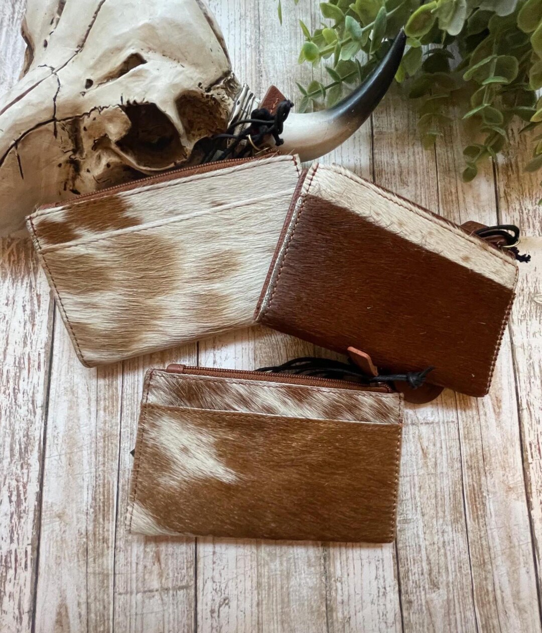 Credit Card Wallet Western Hair on Hide Cowhide Myra Bag Bailey - Etsy