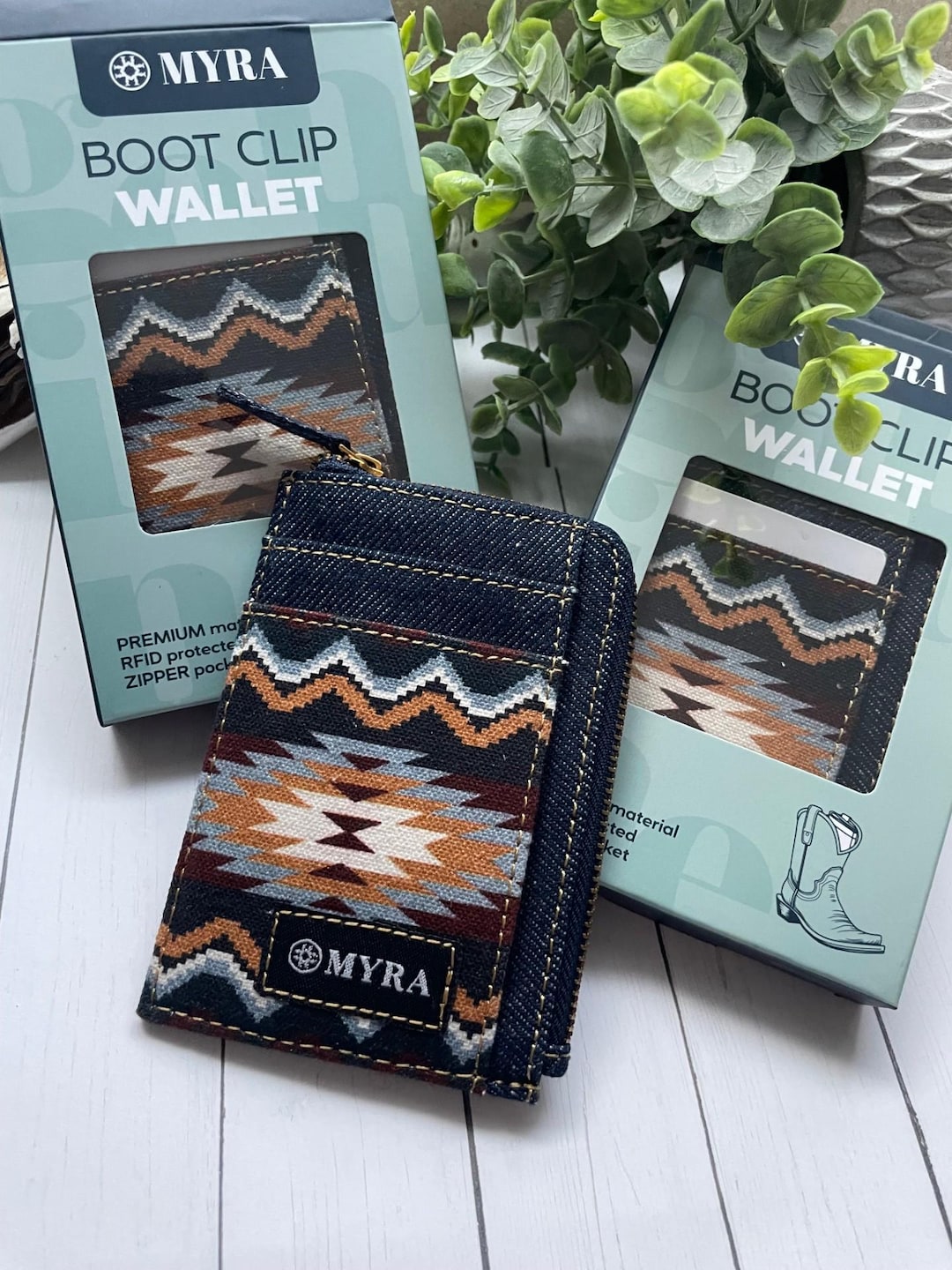 Blue Denim Southwest Horse Riding Boot Clip Credit Card Wallet - Etsy