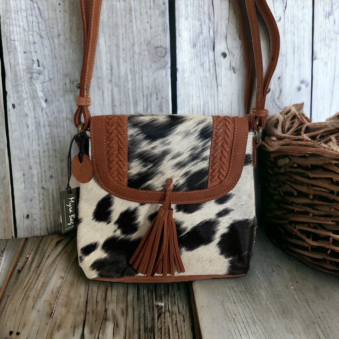 Myra Bag Western Leather Purse Cowgirl Cowhide Westward Tassle - Etsy