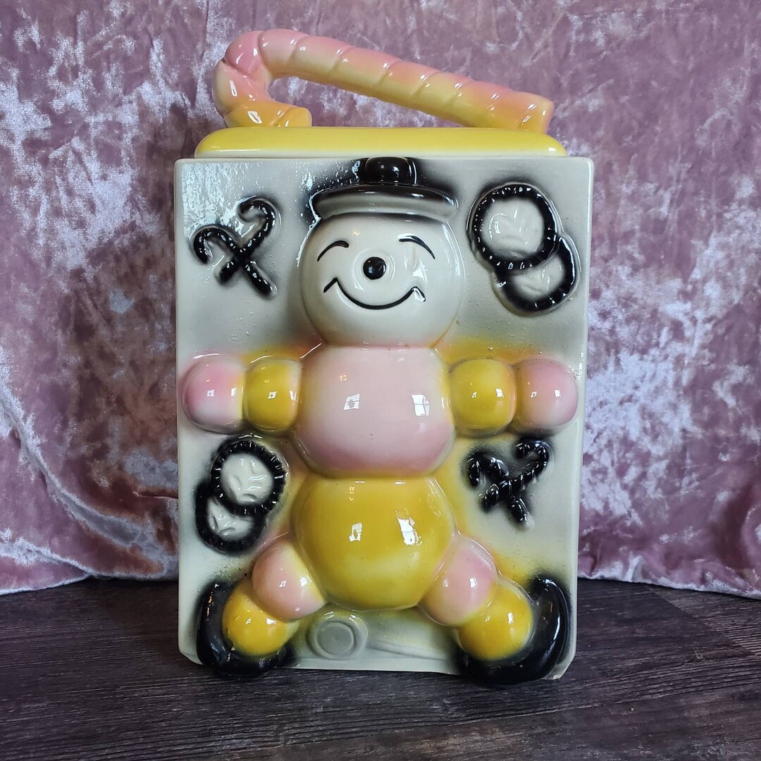 Vintage Candy Cane Baby Cookie Jar Ugemach American Bisque - Etsy