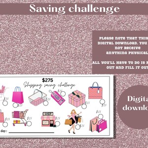 Mini Shopping Savings Challenge, 3x6",digital Download, PDF, Low Income ...