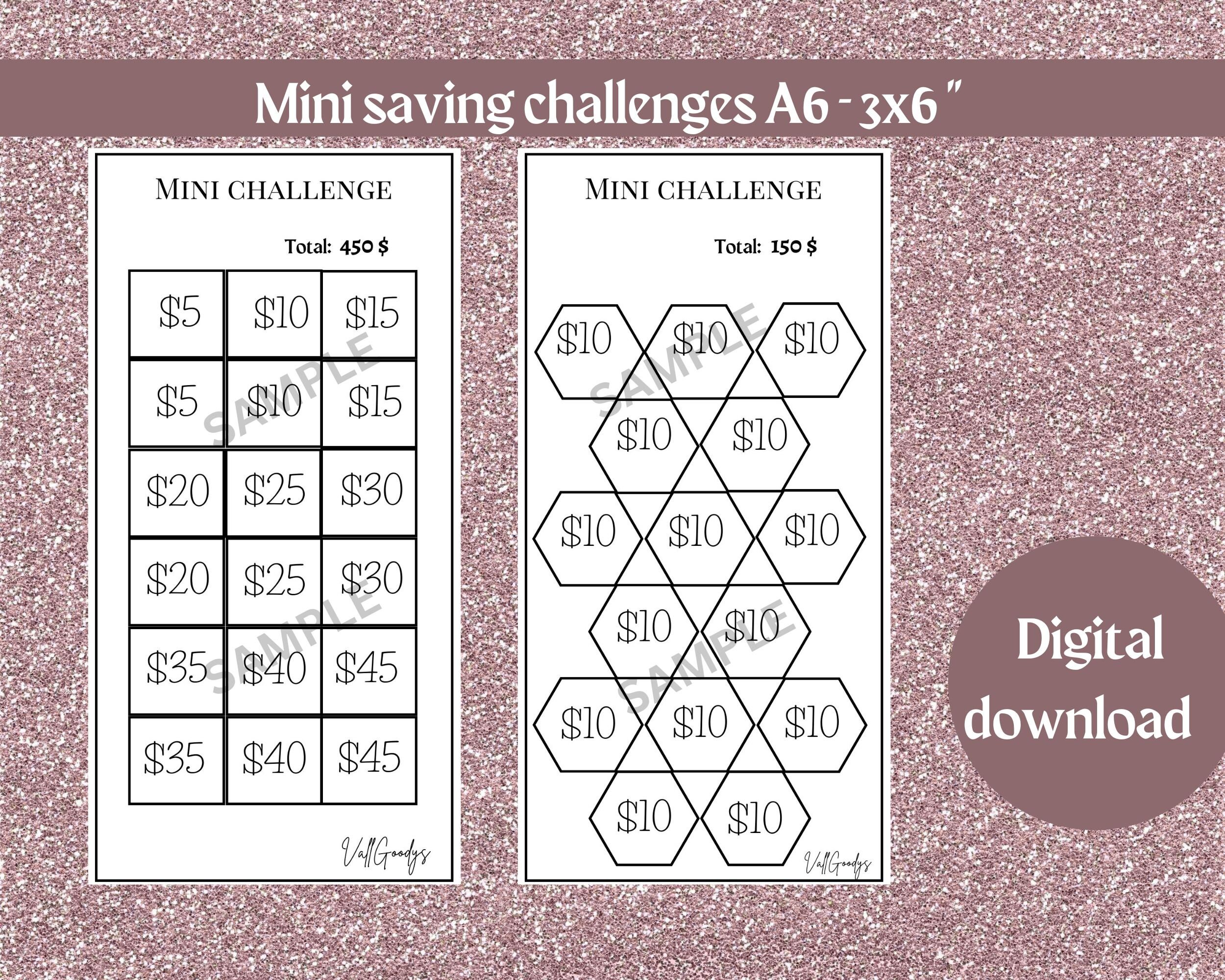 2 Mini Savings Challenges, up to 600, 3x6,digital Download, PDF, Low ...