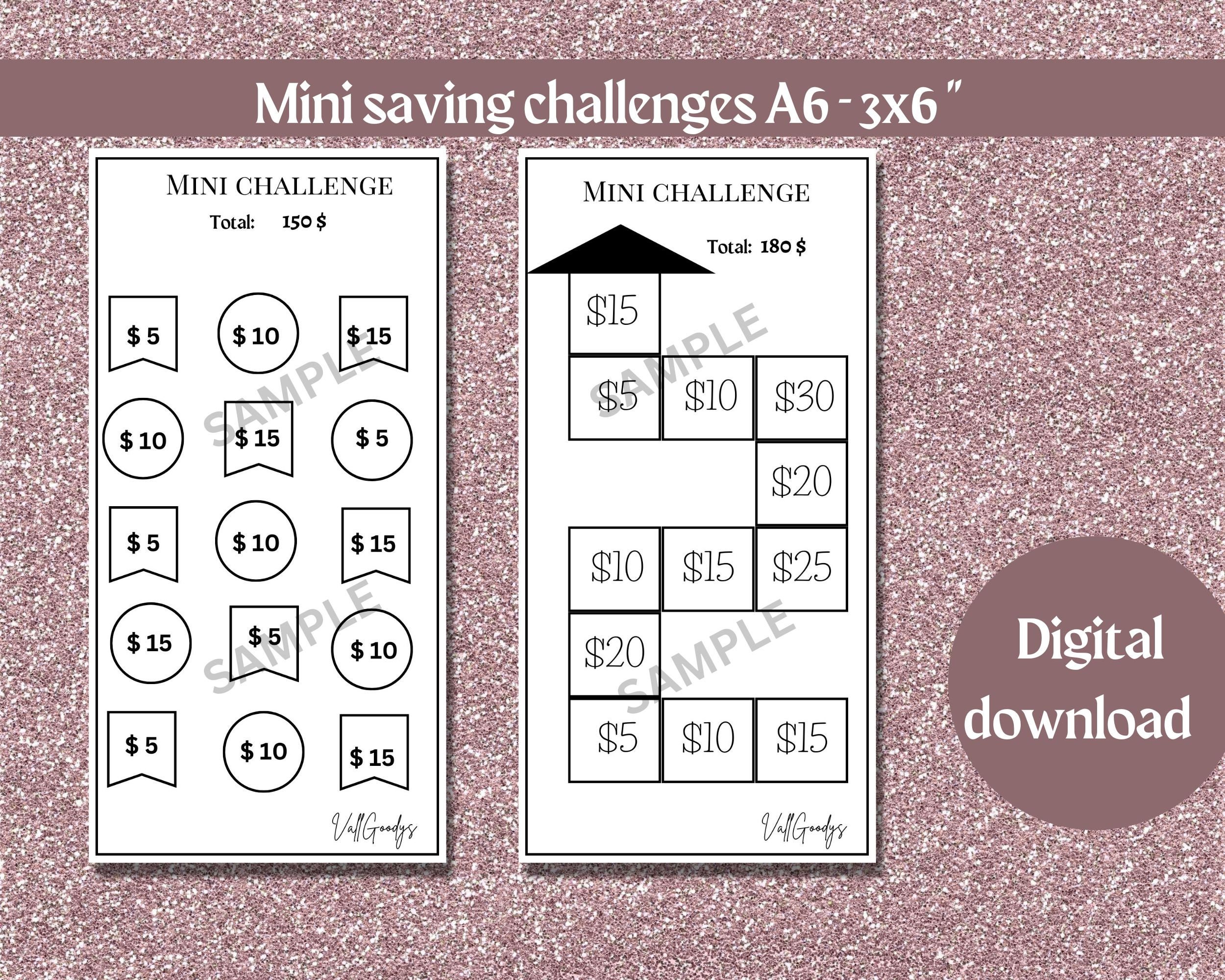2 Mini Savings Challenge, 3x6,digital Download, PDF, Low Income Savings ...