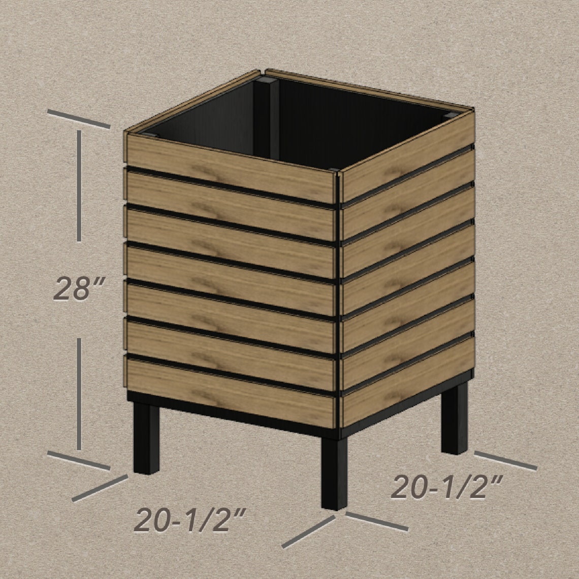 Modern Wood Planter Plans DIY Wood Planter Cedar Accent - Etsy