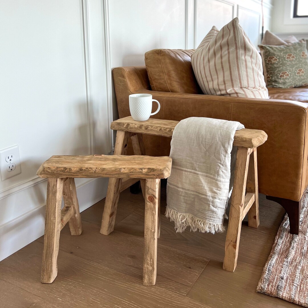 Vintage Skinny Bench Plans Rustic Wood Nesting Stool Vintage Nesting ...