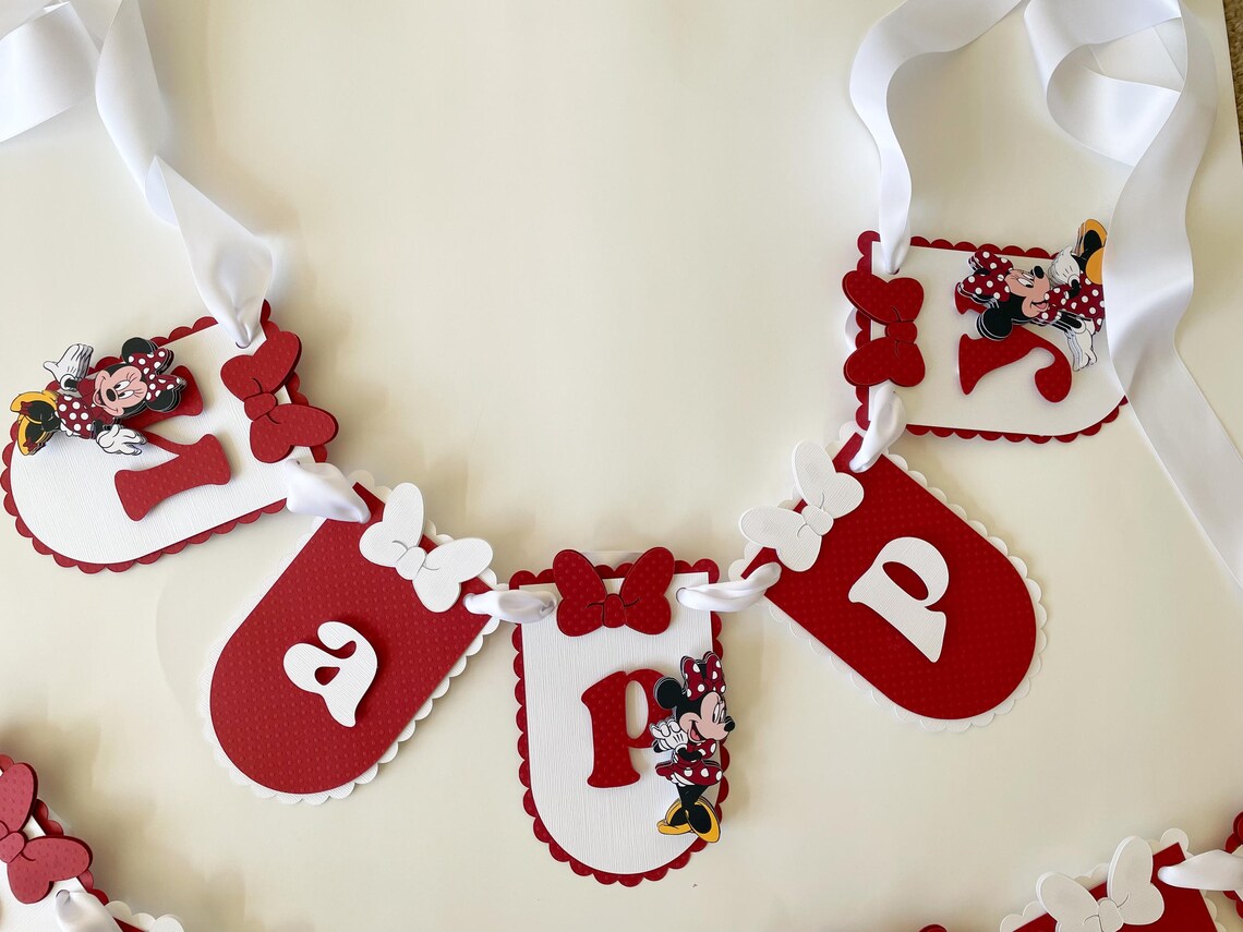 Minnie Mouse Red Banner - Etsy