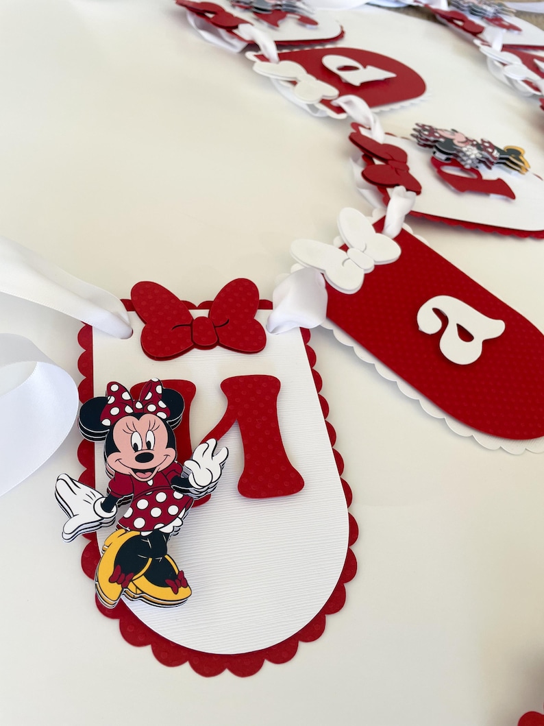 Minnie Mouse Red Banner - Etsy