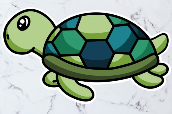Turtle Laminated Vinyl Sticker | Etsy