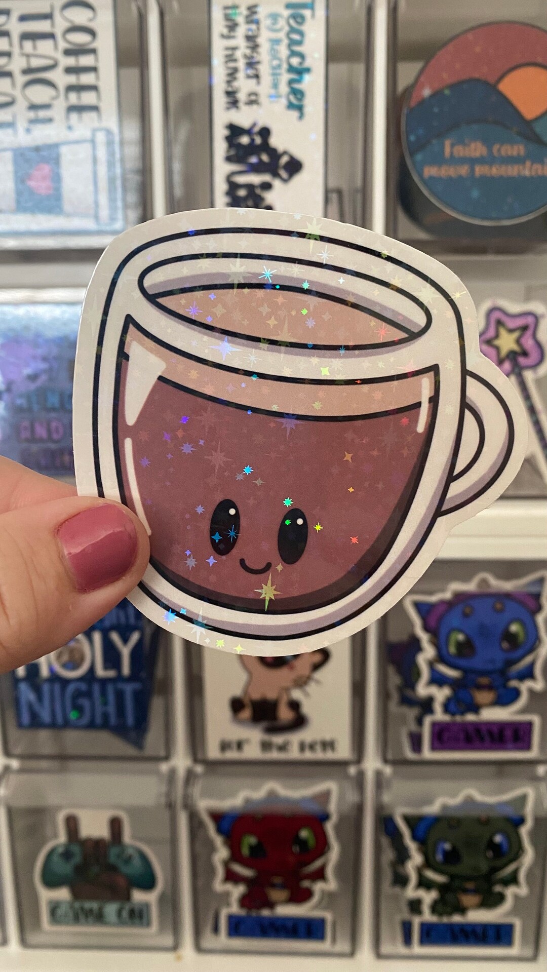 Coffee Clear Mug Laminated Vinyl Sticker - Etsy