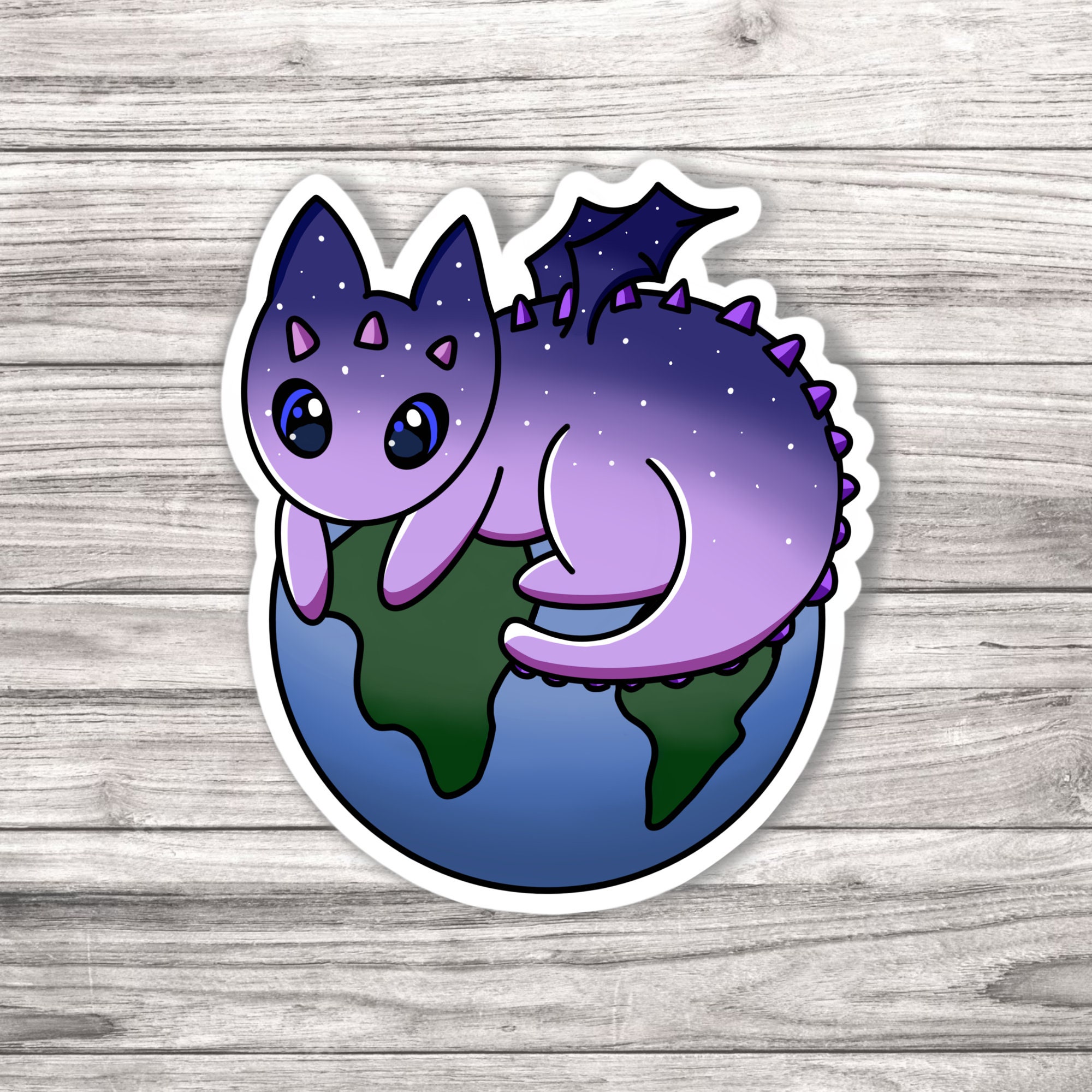 Dragon World Laminated Vinyl Stickers Purple Blue Red - Etsy