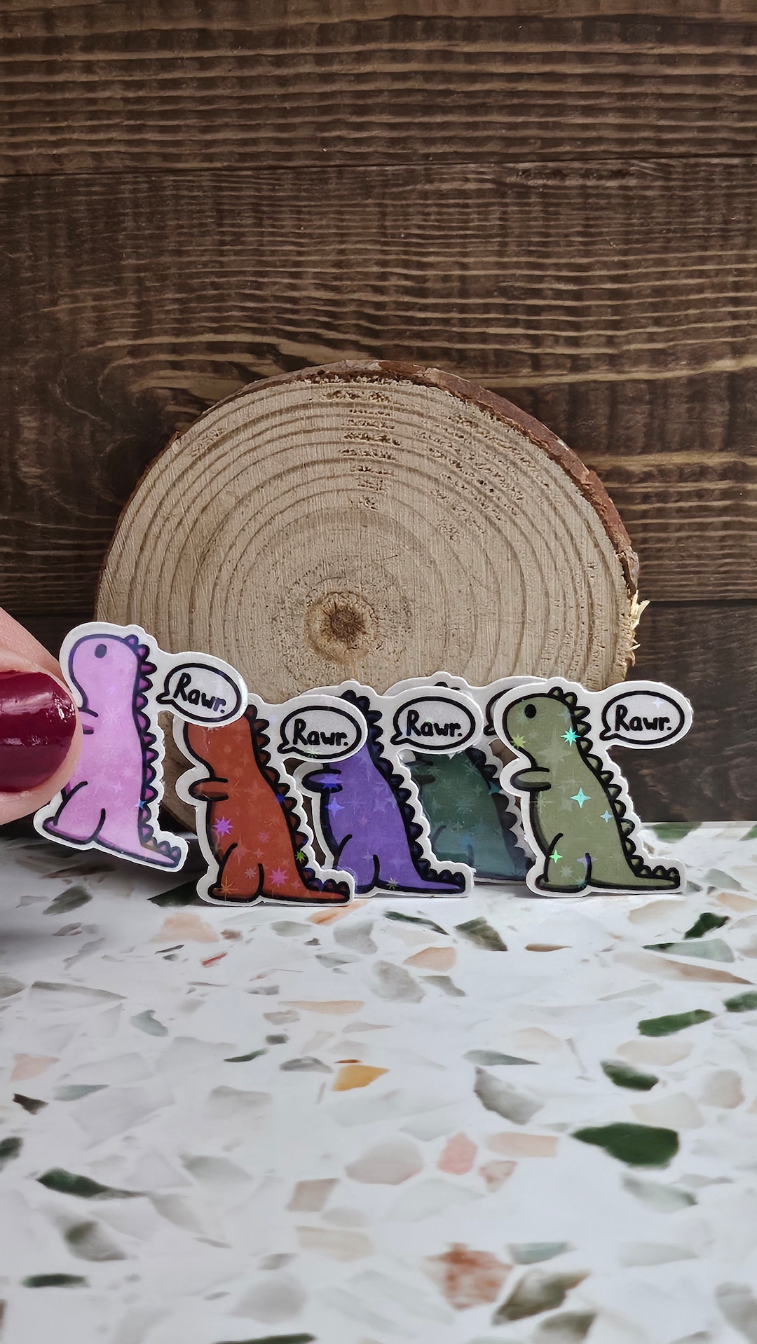5-pack Mini Dinos Rawr Dinosaur Laminated Vinyl Sticker - Etsy