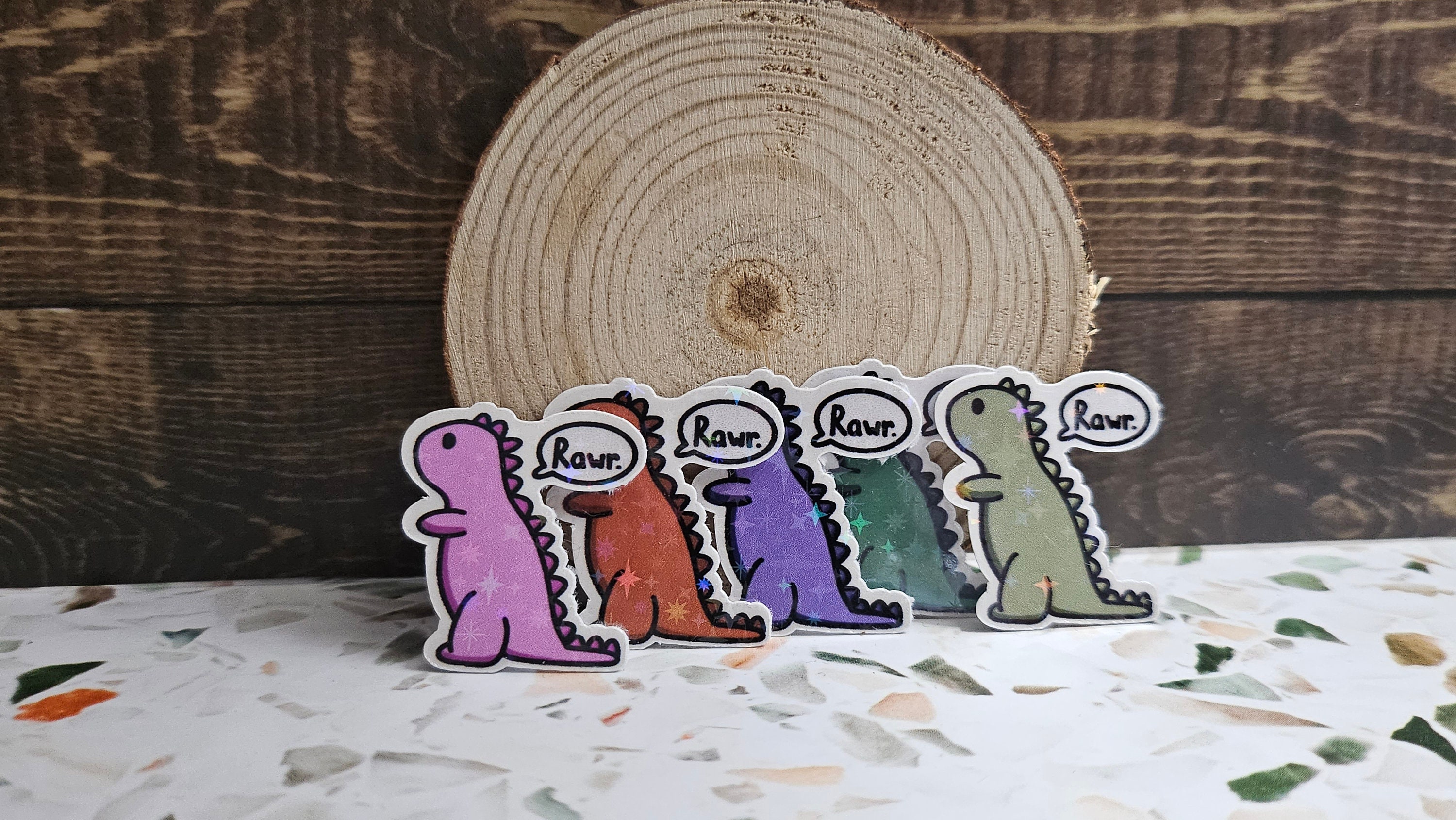 5-pack Mini Dinos Rawr Dinosaur Laminated Vinyl Sticker - Etsy