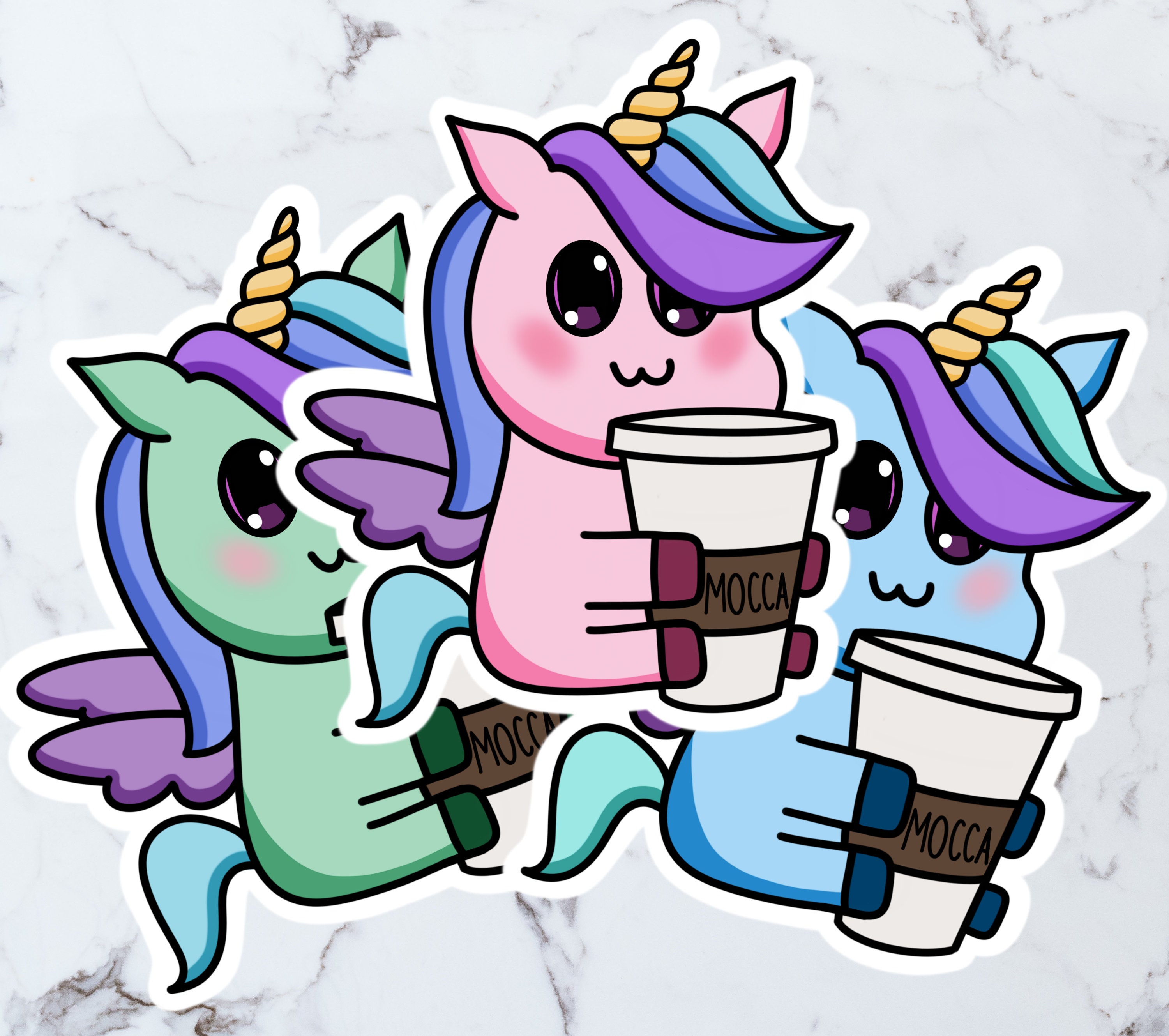 Unicorn Laminated Vinyl Sticker - Etsy