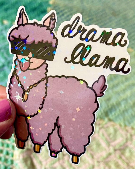 Drama Llama Laminated Vinyl Sticker | Etsy