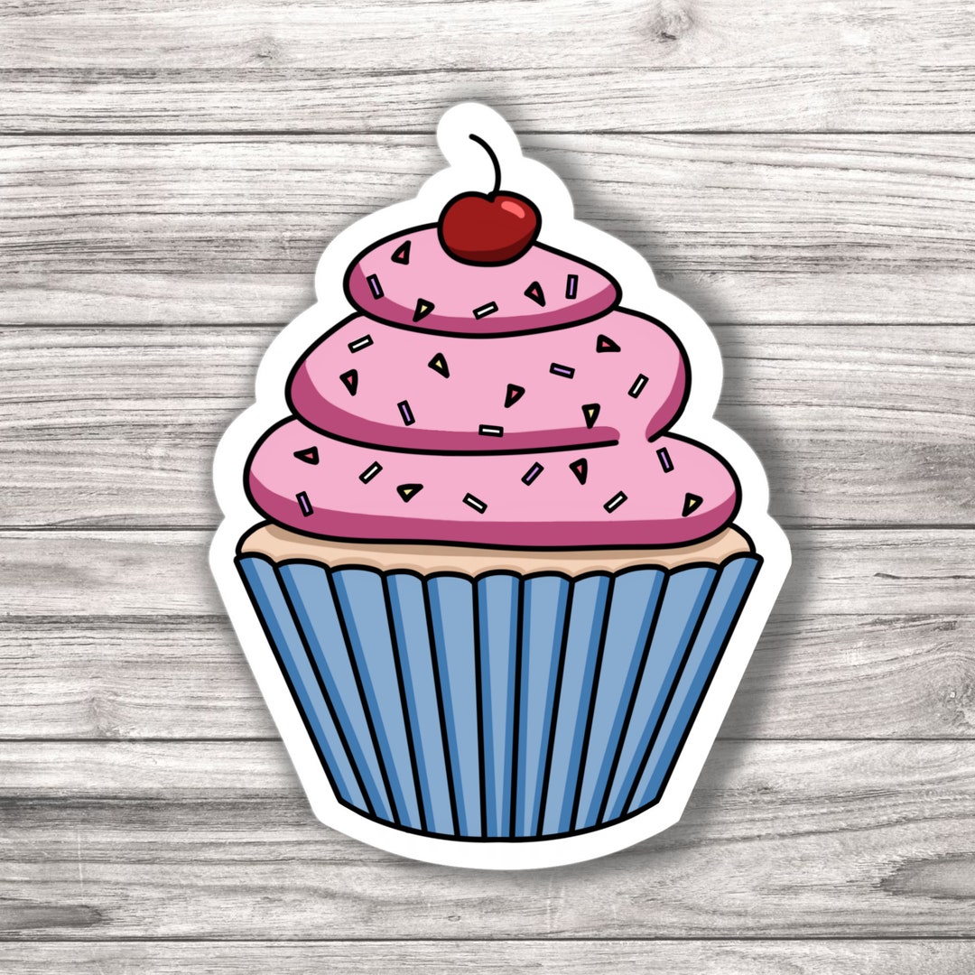 Cupcake Fruit Laminated Vinyl Sticker - Etsy