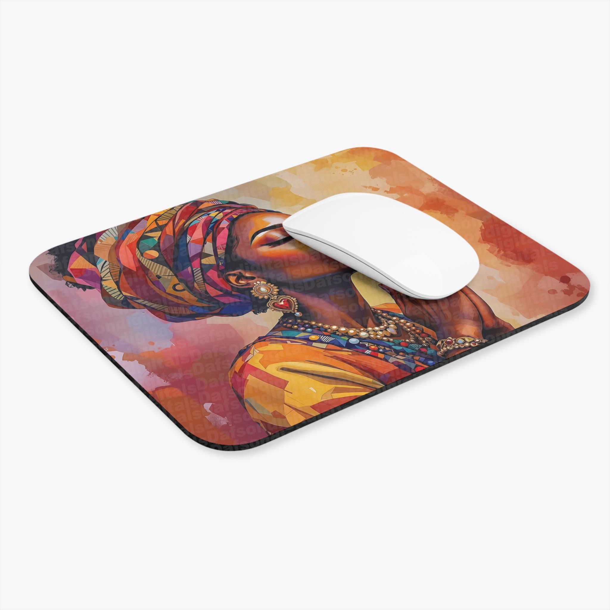 Colorful African Woman Mouse Pad, Artistic Desk Accessory, Prayer ...