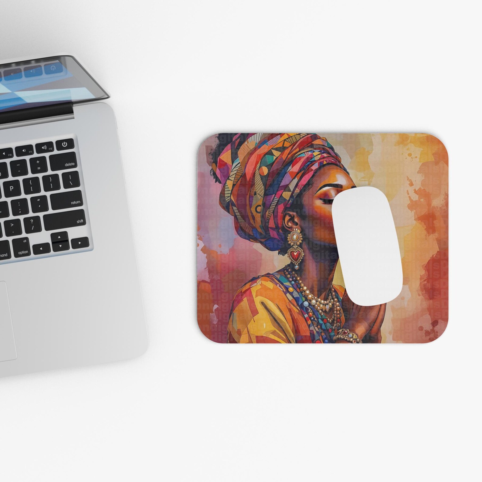 Colorful African Woman Mouse Pad, Artistic Desk Accessory, Prayer ...