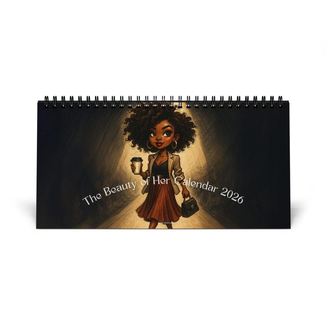 African American 2026 Desktop Calendar | Black Female Calendar | Black ...