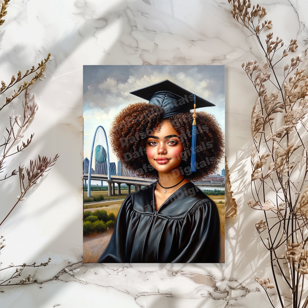 Greeting Card 5x7 African American Girl Graduation Folded Card - Etsy