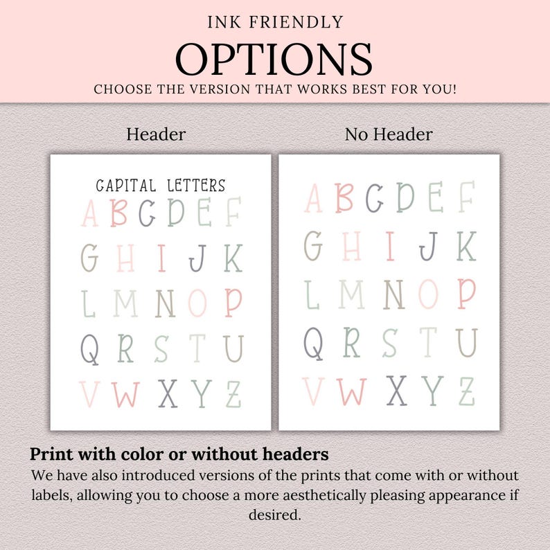 Pink and Green Boho Educational Poster, Playroom Wall Décor, Homeschool ...