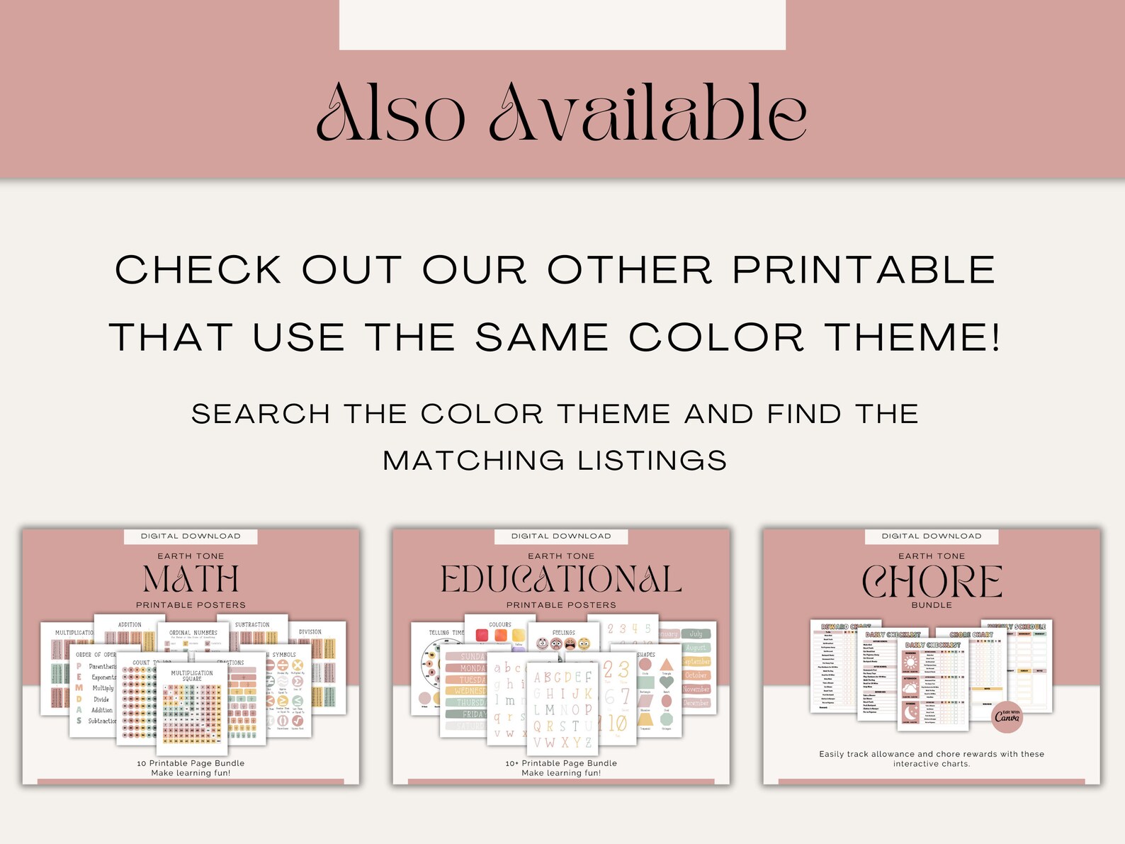 Earth Tones Editable Kids Reward Chart With Reward Bucks Allowance ...