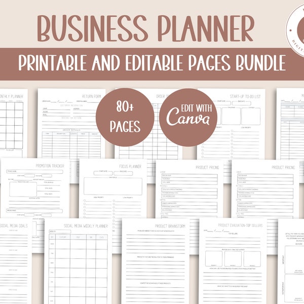 Business Planner Printable - Etsy